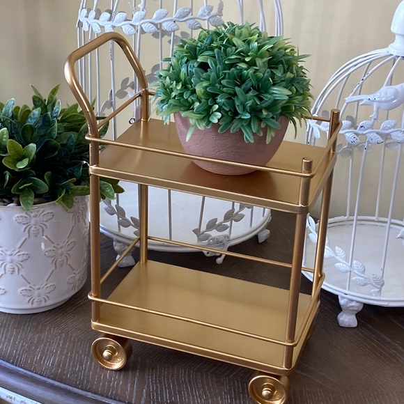 Accents | New Vintage Inspired Metallic Gold Retro Mini Serving Bar ...